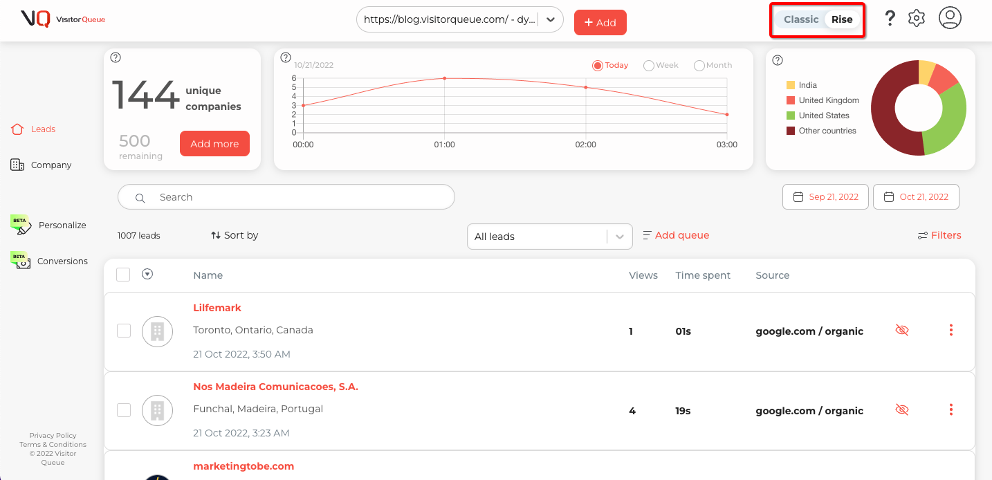 How to Switch Between Rise (New) and Classic (Old) Dashboard – Visitor Queue Resource Centre